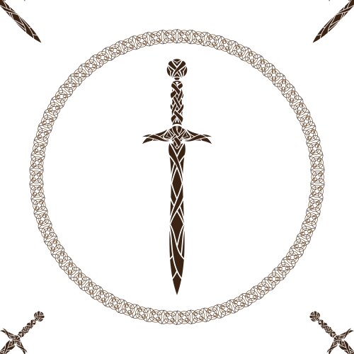 Celtic design sword and Royalty Free Vector Image