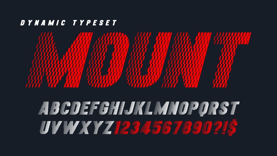 Dynamic alphabet design typeface letters Vector Image