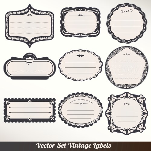 Frame labels set ornamental vintage Royalty Free Vector