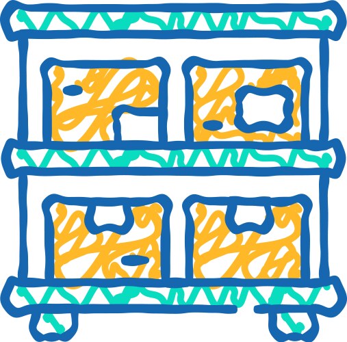 Warehouse shelves icon color Royalty Free Vector Image