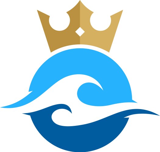 Waves sea sunrise logo design concept template Vector Image