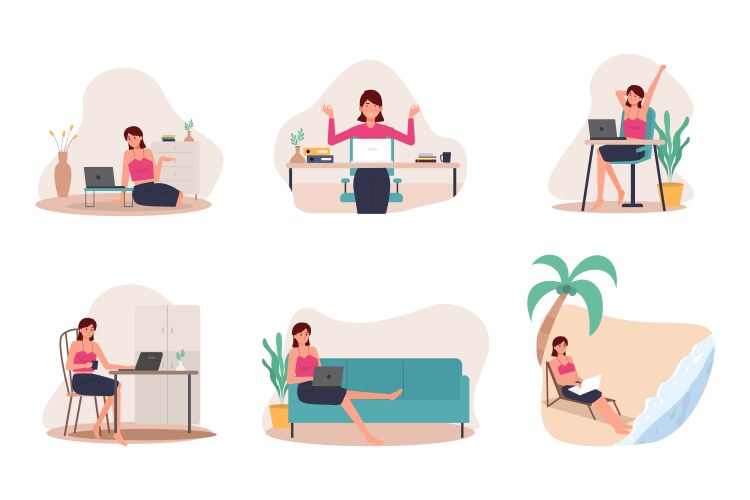 Work from home Royalty Free Vector Image - VectorStock