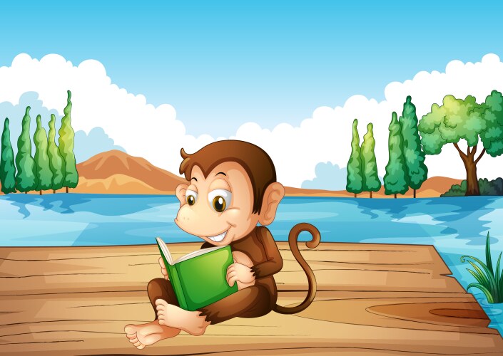 Monkey Reading Book Vector Images (over 320)