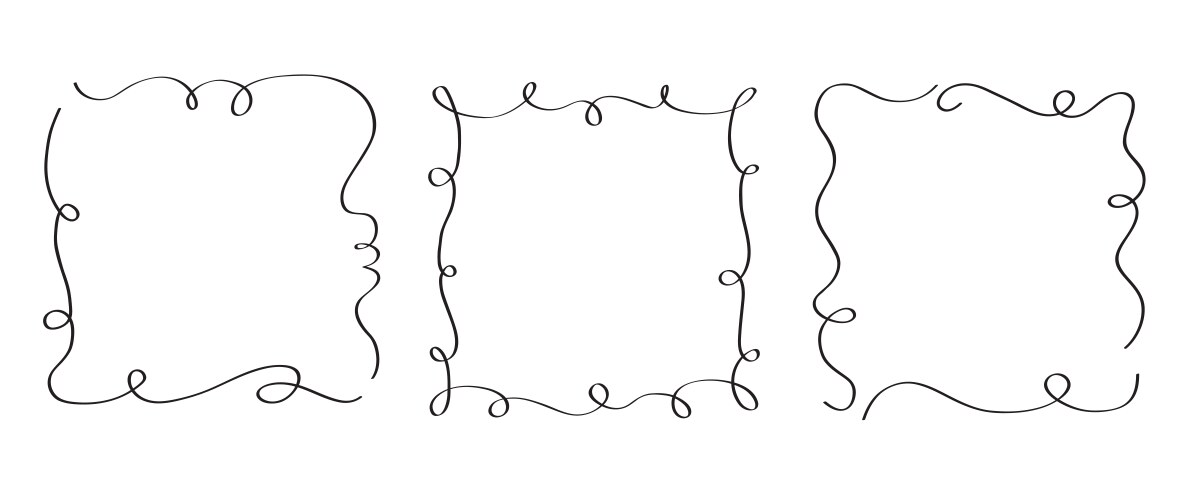 Doodle frames set hand drawn borders Royalty Free Vector Doodle frames set hand drawn borders Royalty Free Vector