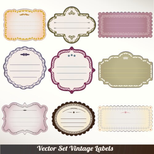Frame labels set ornamental vintage decorat Vector Image