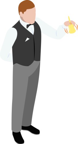 Biblical moses holding staff isolated on white Vector Image