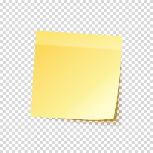 Sticky note with shadow isolated on transparent Vector Image