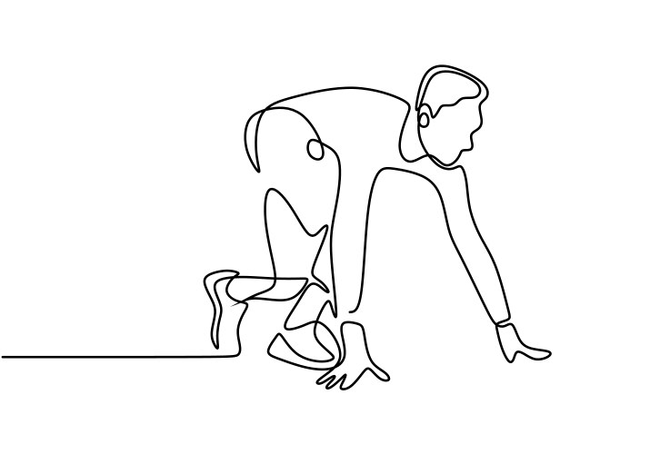 Cartoon firewalk man running fast in pain Vector Image