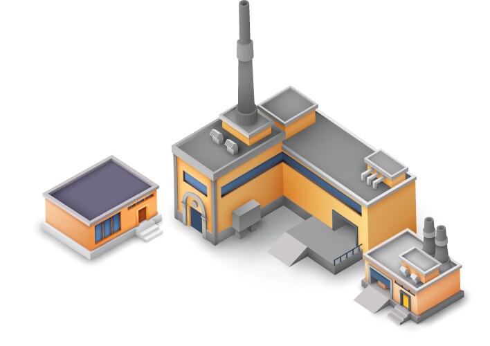 Isometric factory buildings industrial sector Vector Image