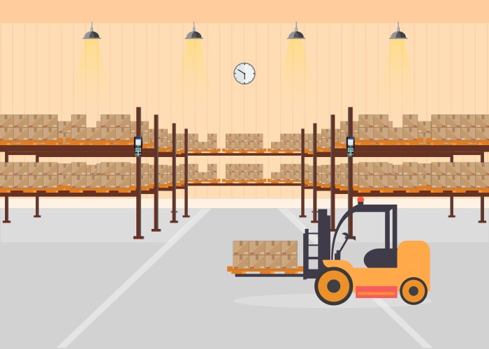 Warehouse Workers Loading Boxes Royalty Free Vector Image