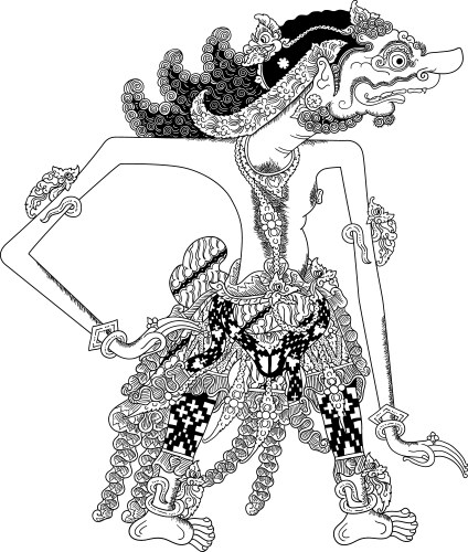 Wayang bima or werkudara Royalty Free Vector Image