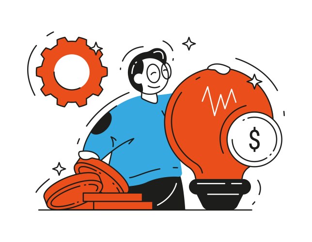 Cartoon man holds out a bag money to another Vector Image