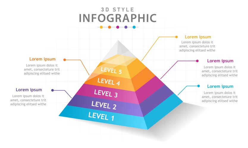 Pyramid chart template Royalty Free Vector Image