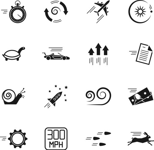 Speed icon set in thin line style Royalty Free Vector Image