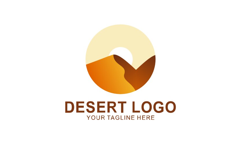 Desert logo design template Royalty Free Vector Image