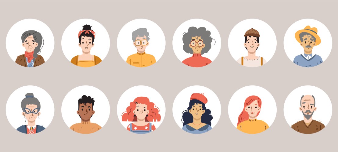 People avatars for social media or profile in app Vector Image