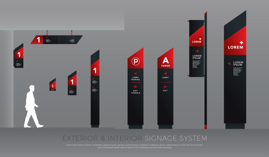 Exterior and interior signage wooden concept Vector Image