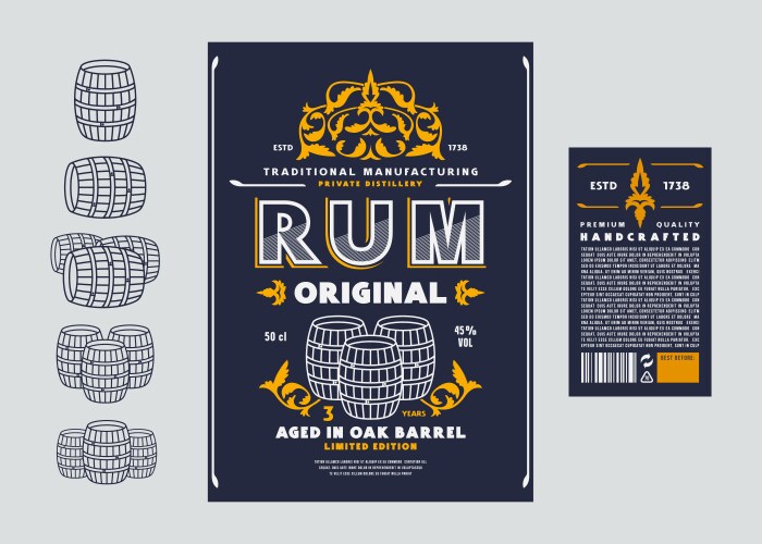 Template rum label Royalty Free Vector Image - VectorStock