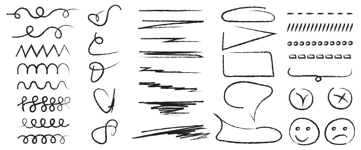 Elements for note-taking highlighting Royalty Free Vector