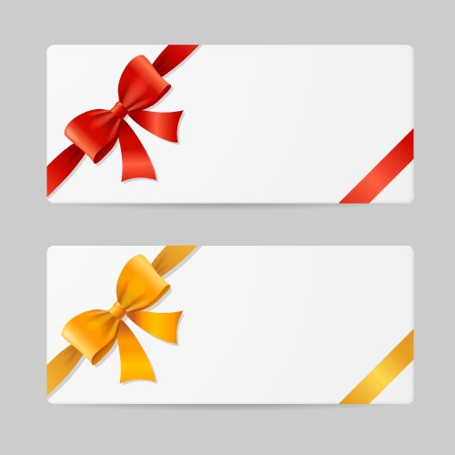 Blank gift card template with bow and ribbon Vector Image