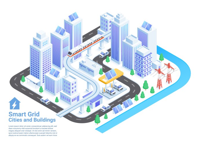 Isometric Power Grid Vector Images (over 680)