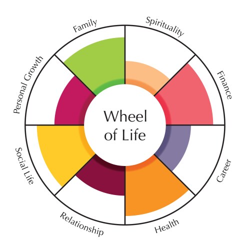 Wheel life template diagram line chart Royalty Free Vector