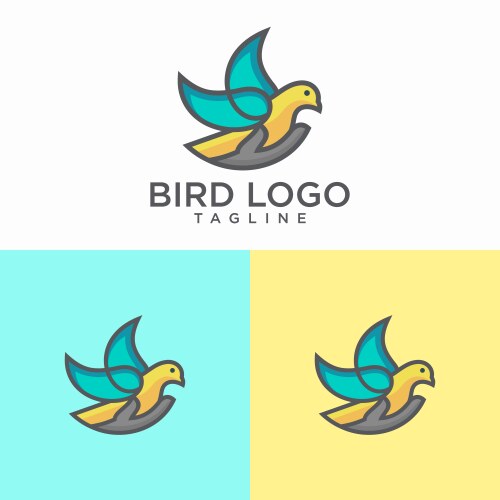 Bird park logo beautiful design Royalty Free Vector Image