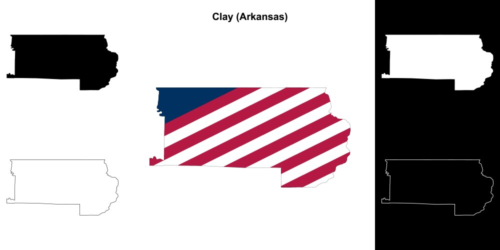 Cleveland outline map Royalty Free Vector Image