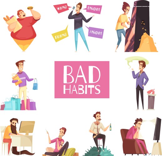 Good and bad habits poster Royalty Free Vector Image
