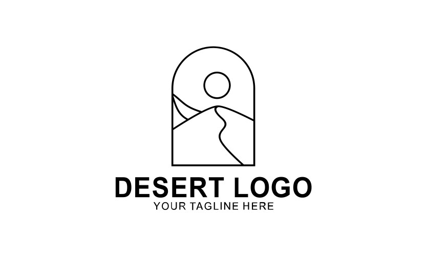 Desert logo design template Royalty Free Vector Image