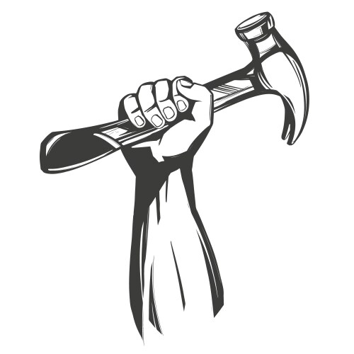 Hand holding a wrench tools icon cartoon Vector Image