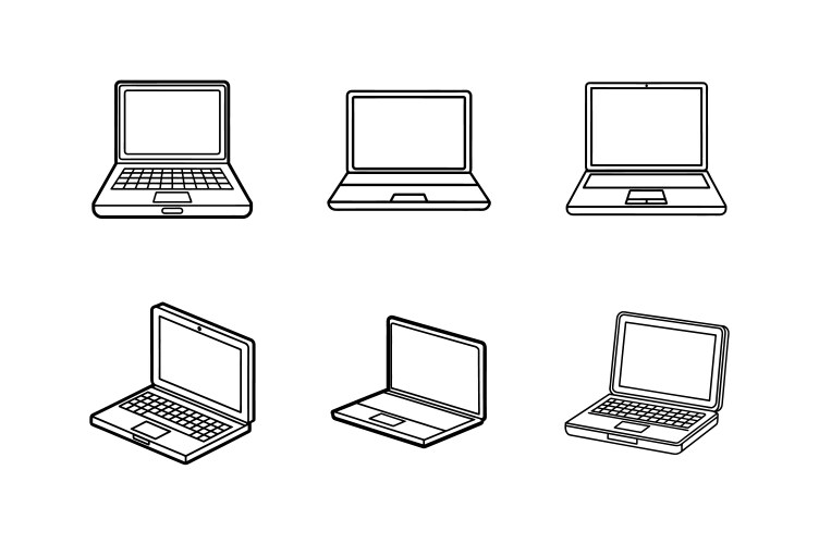 Laptop Outline Laptop Outline Stock Illustrations – 132,936 Laptop
