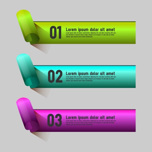 Color gradient labels banner infographic isolated Vector Image