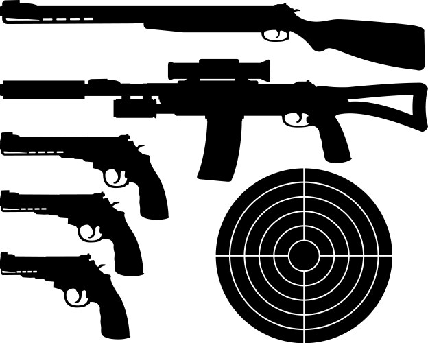 Gun Stencil Vector Images (over 350)