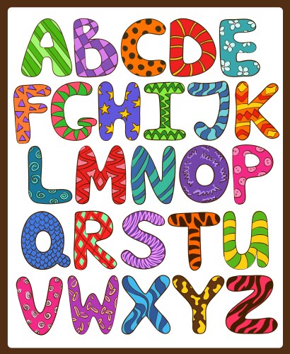 Alphabet Animals Learning Chart Royalty Free Vector Image