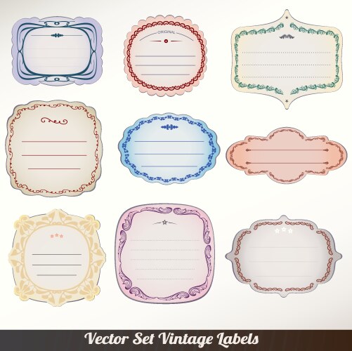 Frame labels set ornamental vintage decorat Vector Image