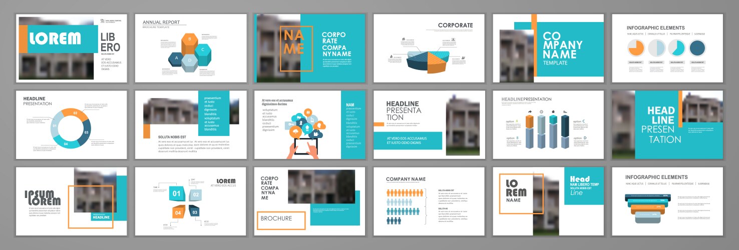 Corporate slideshow templates Royalty Free Vector Image