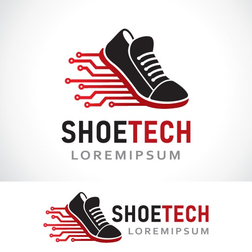 Speeding running shoe symbol icon or logo Vector Image