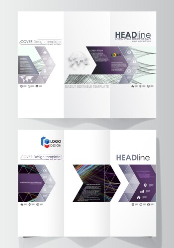 Tri-fold brochure business templates on both sides