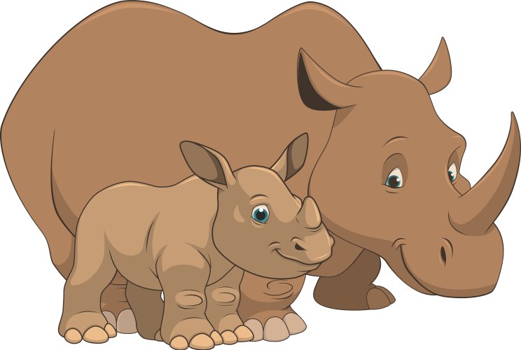Cartoon rhinoceros Royalty Free Vector Image - VectorStock