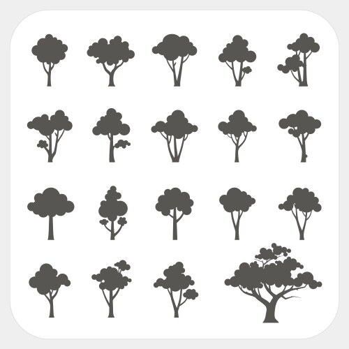 Tree black silhouette Royalty Free Vector Image