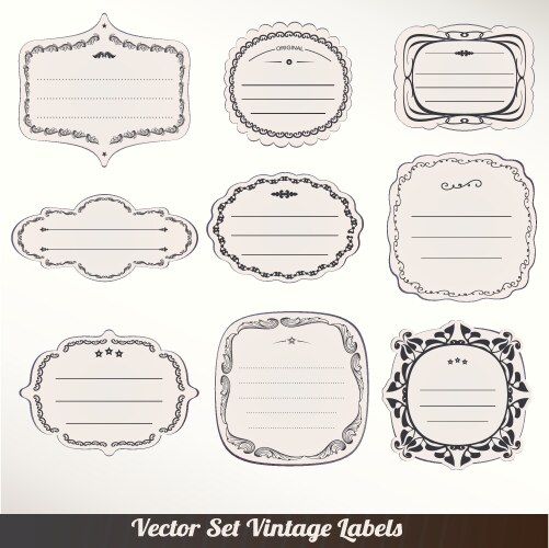 Frame labels set ornamental vintage decorat Vector Image