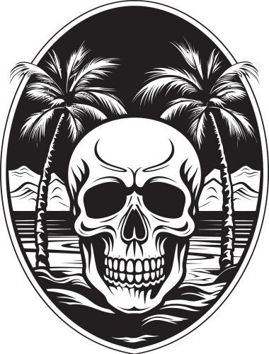Shoreskull shredder surfboard symbol breakwater Vector Image