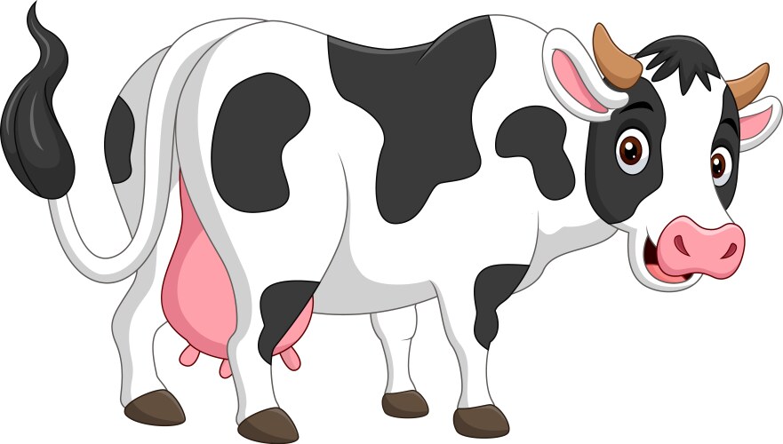 Cute cow cartoon Royalty Free Vector Image - VectorStock