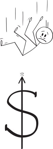 Man falling into open manhole sketch Royalty Free Vector