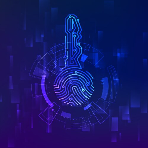 Cyber security id concept fingerprint in key Vector Image