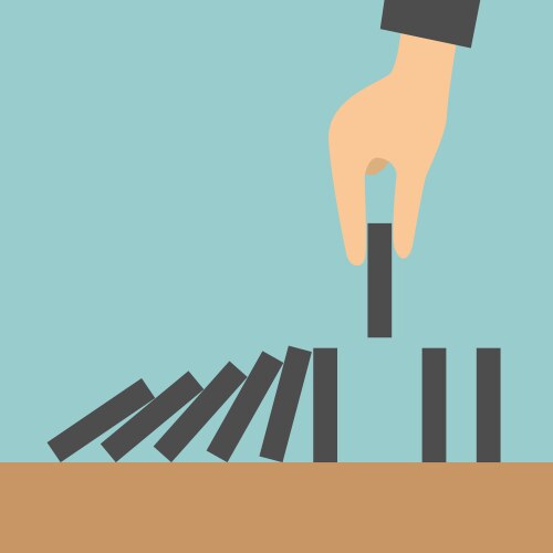 Domino effect isometric Royalty Free Vector Image