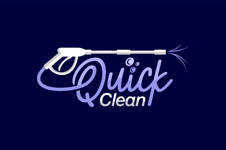 Quick clean logo power washing lettering Vector Image
