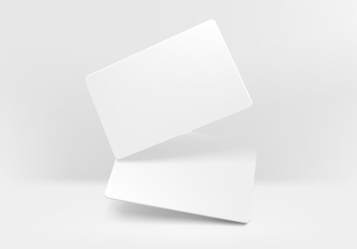 Identification white empty blank plastic id cards Vector Image
