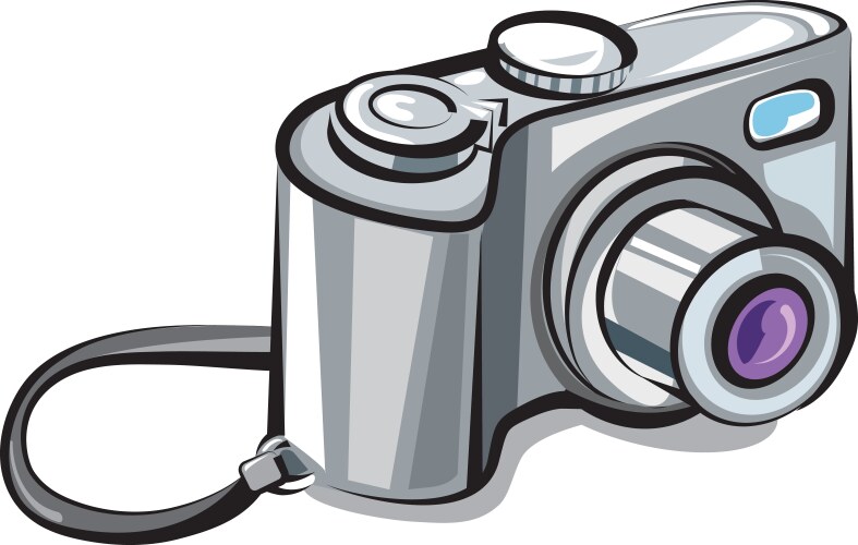Camera with flash Royalty Free Vector Image - VectorStock